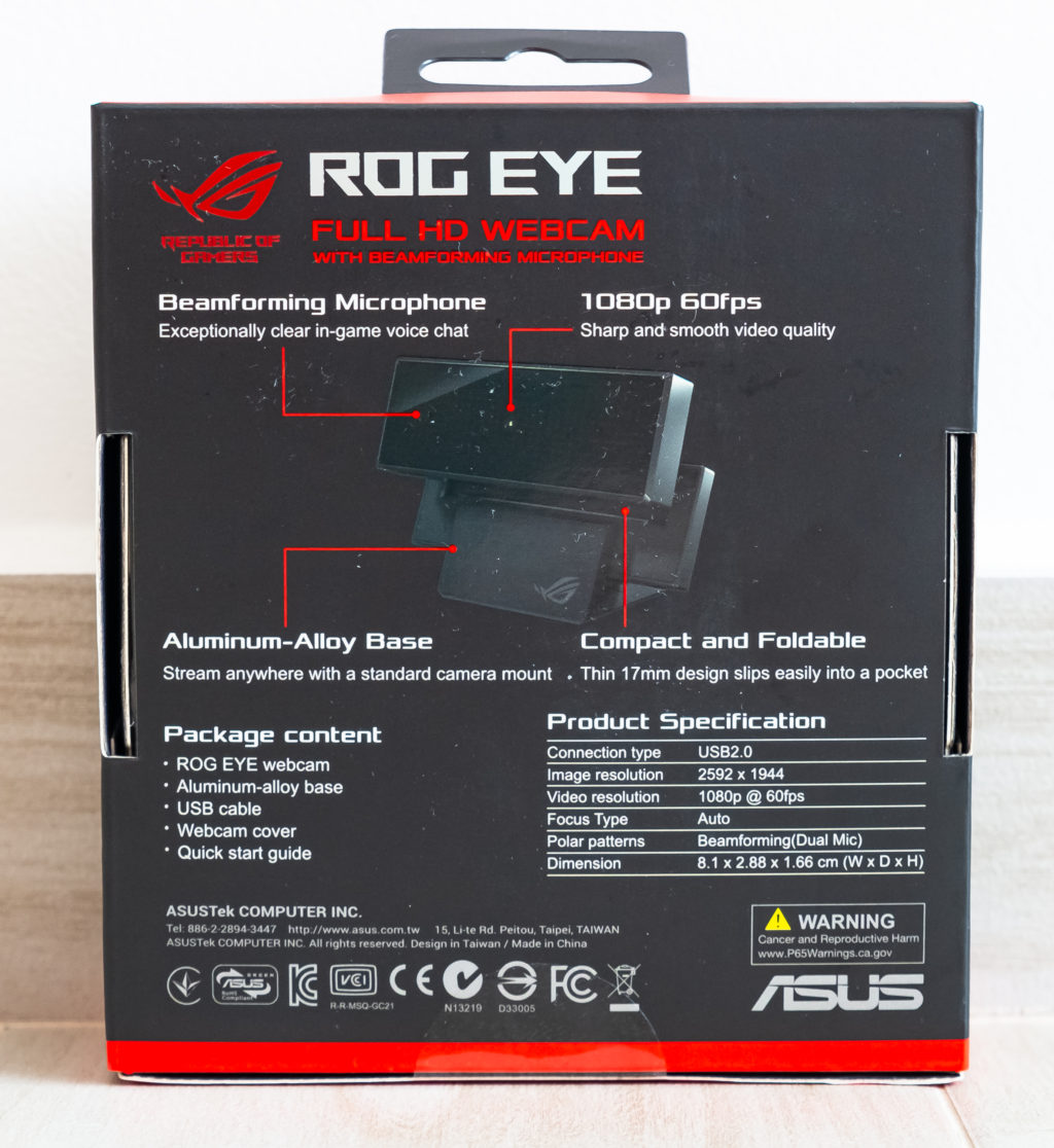 ASUS ROG EYE Webcam - Review - Einfoldtech