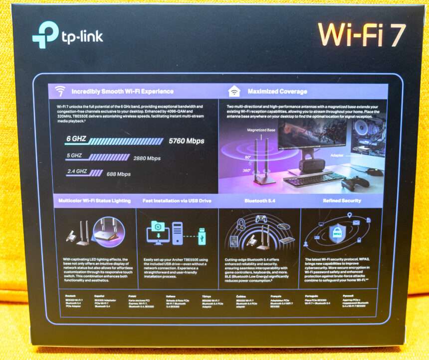 TP-Link Archer TBE550E- BE9300 WIFI 7 / Bluetooth 5.4 PCIe Adapter ...